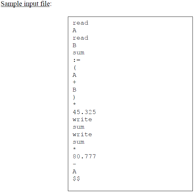 Build A Complete Recursive Descent Parser For The